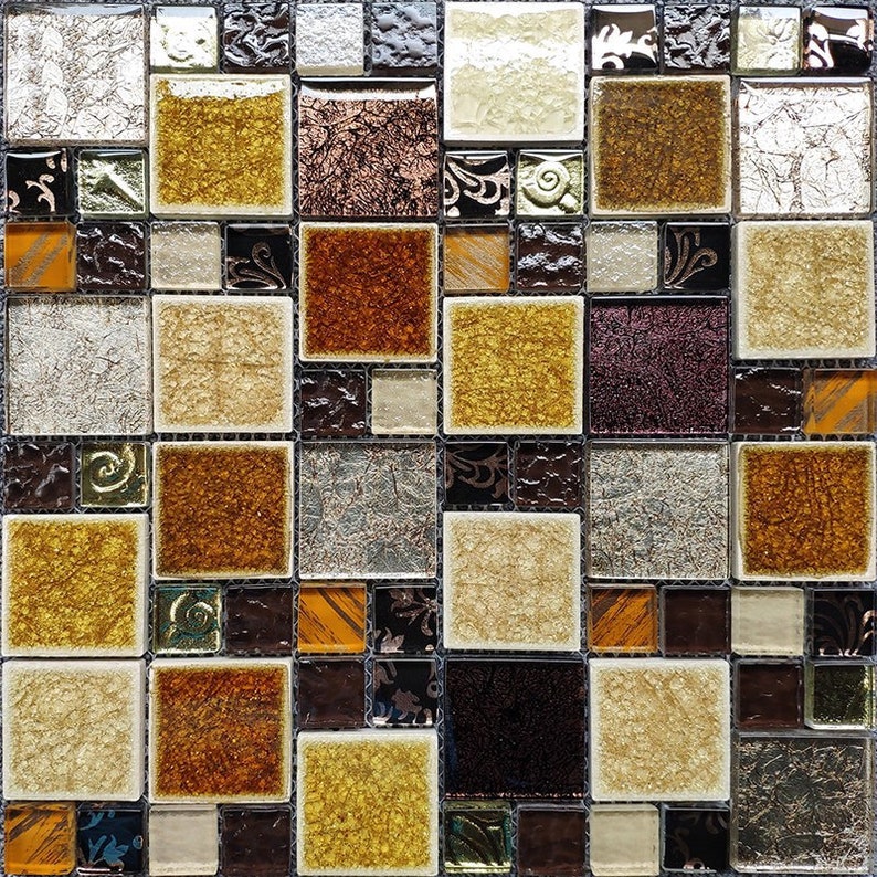 Crackle Porcelain Ceramic Mosaic Tile Backsplash Kitchen - Etsy