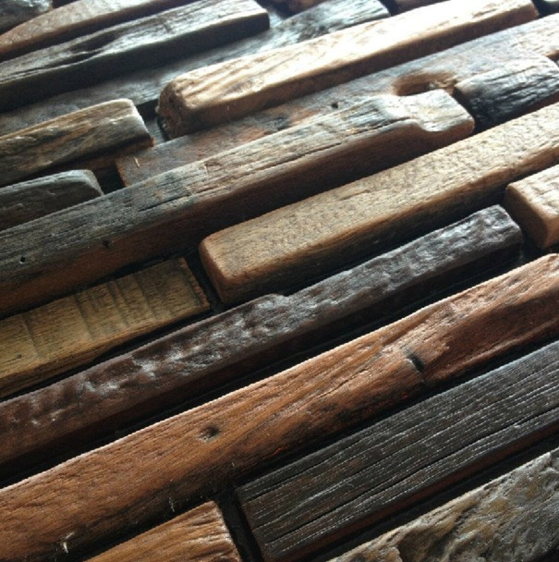 Ancient Boat Wood Mosaic Tile Rustic Wood Wall Tiles NWMT009 Kitchen ...