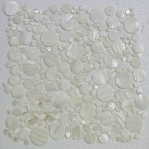 3D Penny Round Natural Seashell Mosaic MOP027 White Mother of Pearl ...