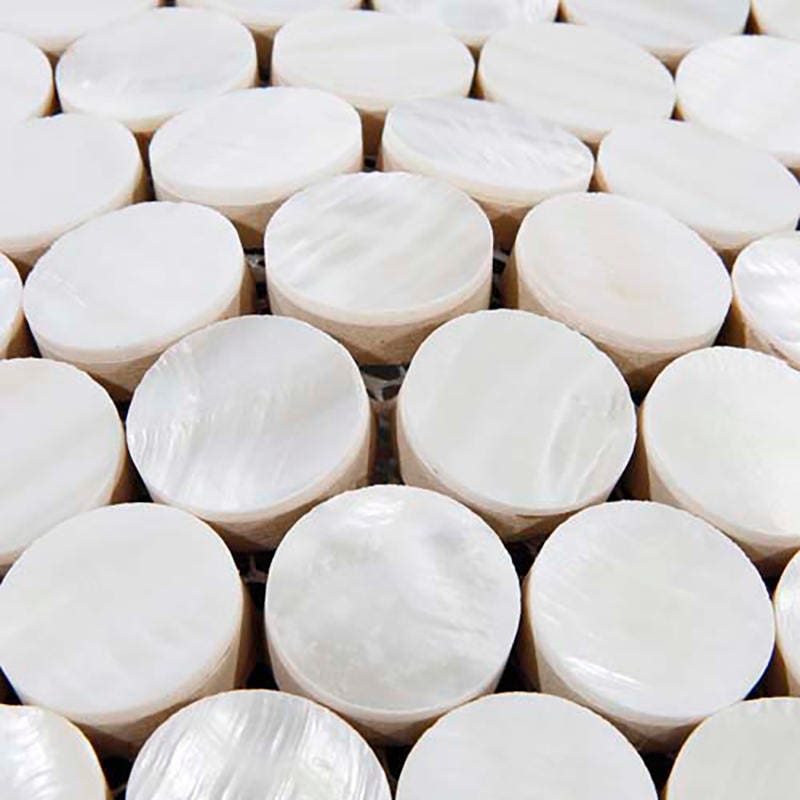 11 PCS 8mm Thickness Penny Round Natural Sea Shell Mosaic Kitchen ...