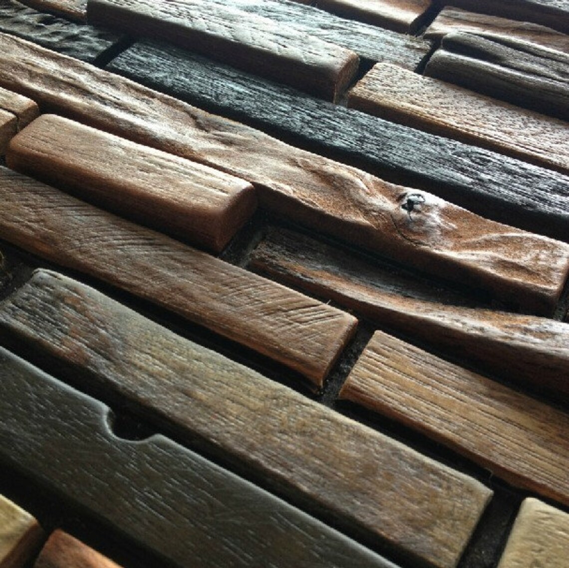 Ancient Boat Wood Mosaic Tile Rustic Wood Wall Tiles NWMT009 Kitchen ...