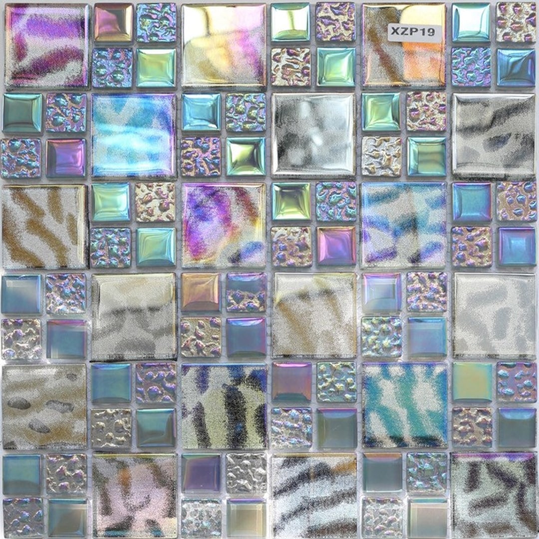 Rainbow Glass Mosaic Kitchen Wall Tile Backsplash JMFGT050 - Etsy