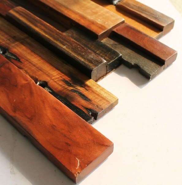Natural Wood Mosaic Tile Rustic Wood Wall Tiles NWMT006 - Etsy