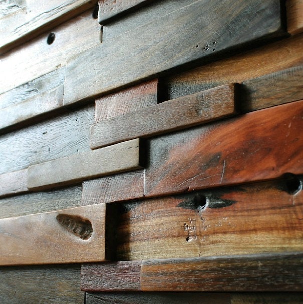 Natural Wood Mosaic Tile Rustic Wood Wall Tiles NWMT006 - Etsy