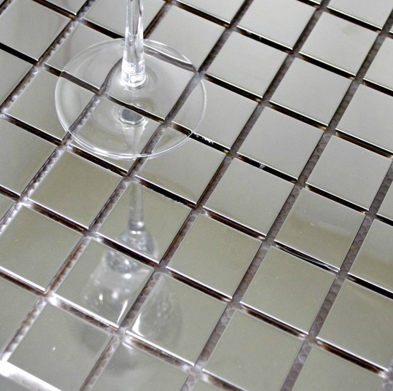 Glossy Silver Metal Mosaic Kitchen Backsplash Tile SMMT003 - Etsy