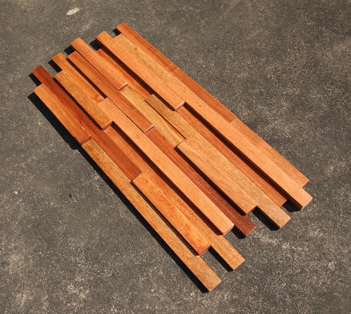 6 PCS Brick Interlocking Wood Wall Tile 3D Pattern Panel Solid - Etsy