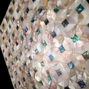 11 PCS Seamless Abalone Shell Mother of Pearl Tile Backsplash Kitchen ...