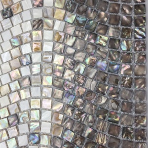 11 PCS 2mm Thickness Wave Natural Shell Mosaic Mother of Pearl Tile for ...