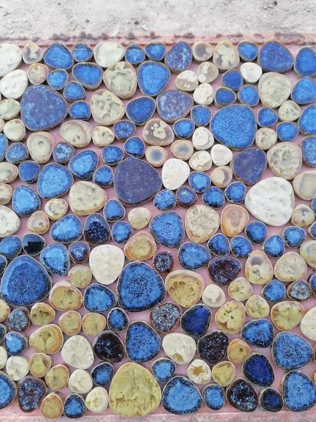 Glazed Beige Brown Navy Blue Pebble Porcelain Ceramic - Etsy