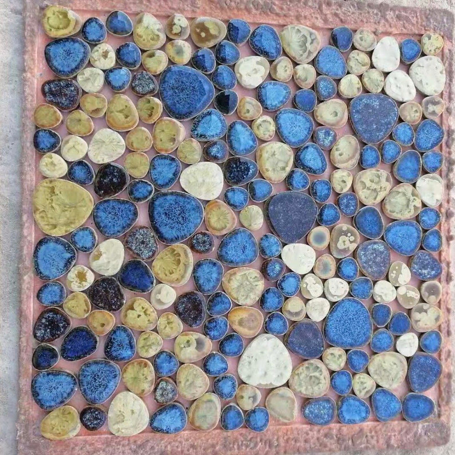 Glazed Beige Brown Navy Blue Pebble Porcelain Ceramic - Etsy