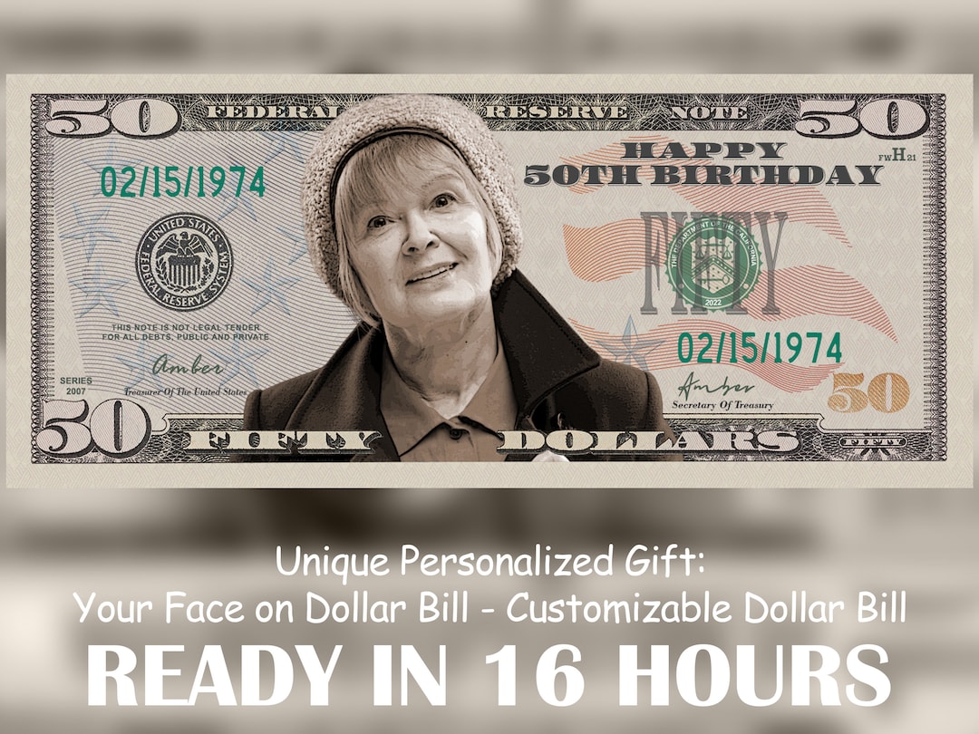 Customized Your Face on Money Print Personalized Currency Art, 50 ...