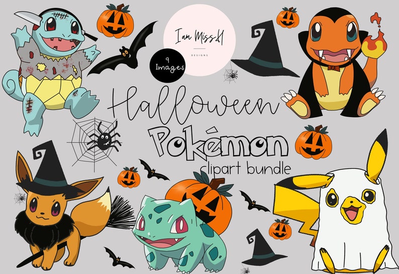 Halloween Pokémon Clipart Bundle - Etsy