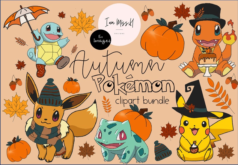Autumn Pokémon Clipart - Etsy