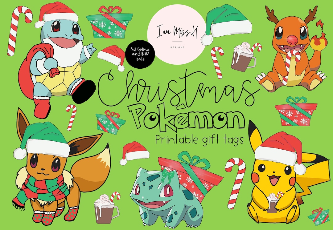 Pokémon Christmas Gift Tags - Printable - Etsy