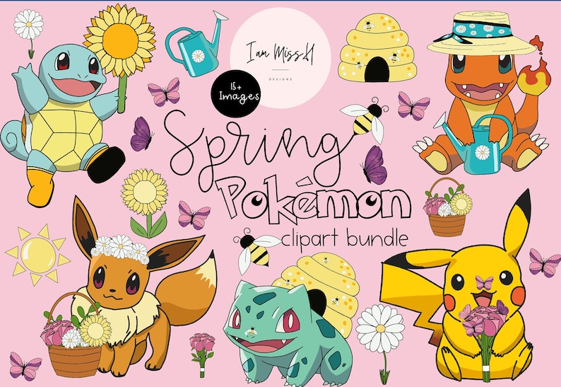 Spring Pokémon Clipart Bundle - Etsy