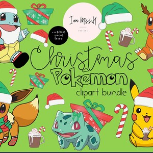 Christmas Pokémon Clipart Collection - Etsy
