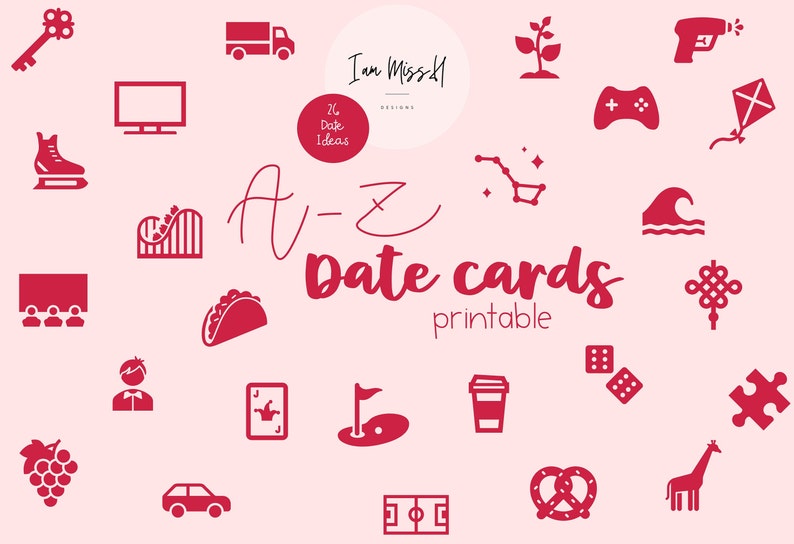 A-Z Date Cards Printable - Etsy