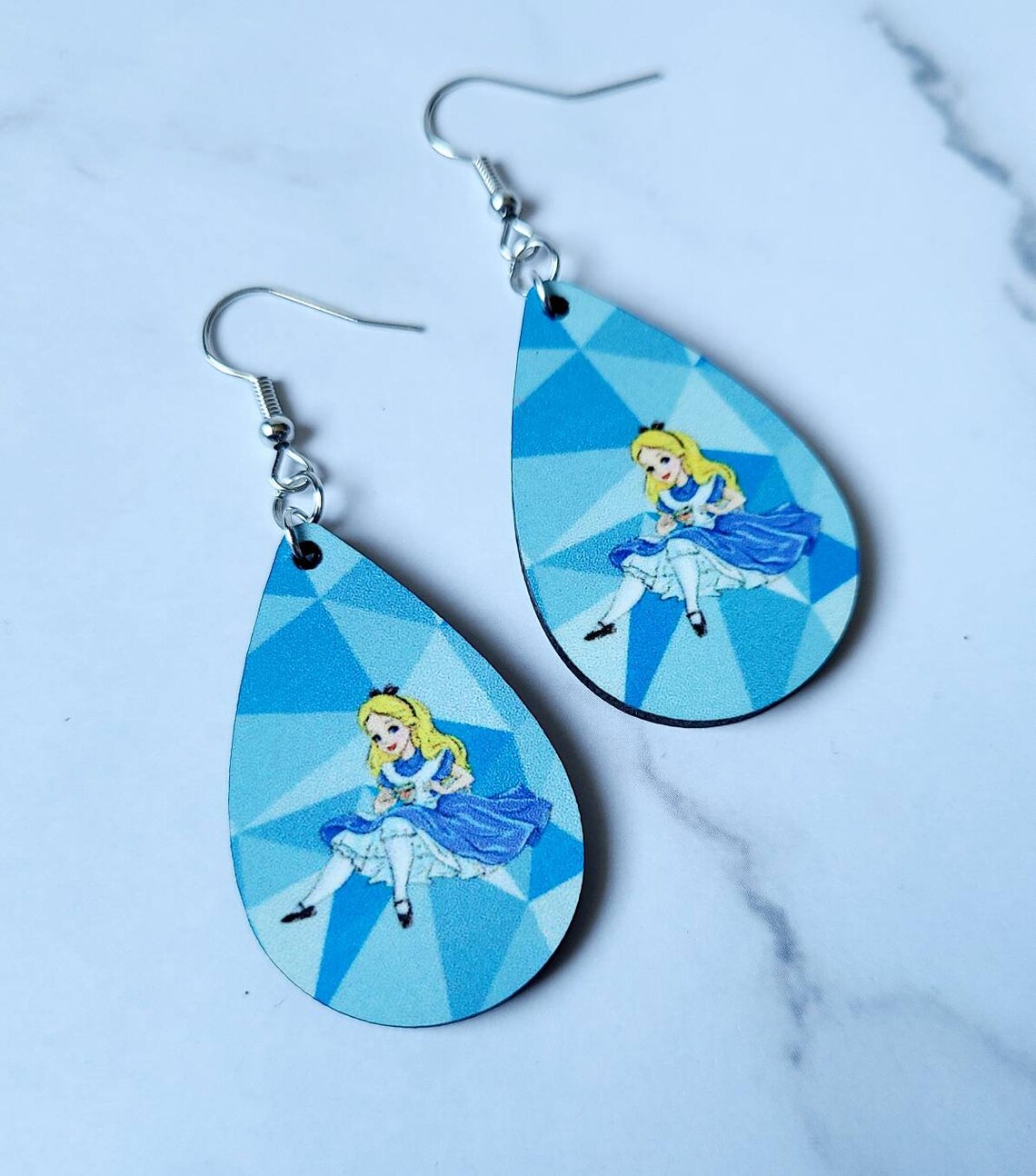 Alice in Wonderland Earrings / Disney Inspired Earrings / Wood - Etsy