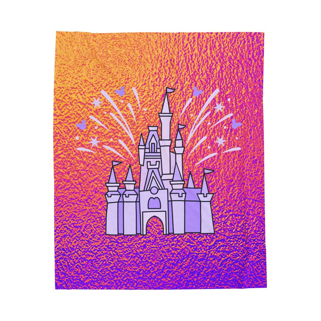 Neon Castle Velveteen Plush Blanket / Cinderella Castle Comfy Cute ...