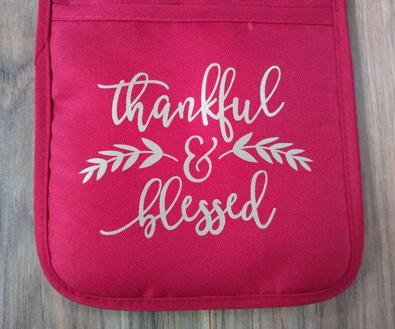 Thankful and Blessed Pot Holder / Thanksgiving Kitchen Decor / - Etsy