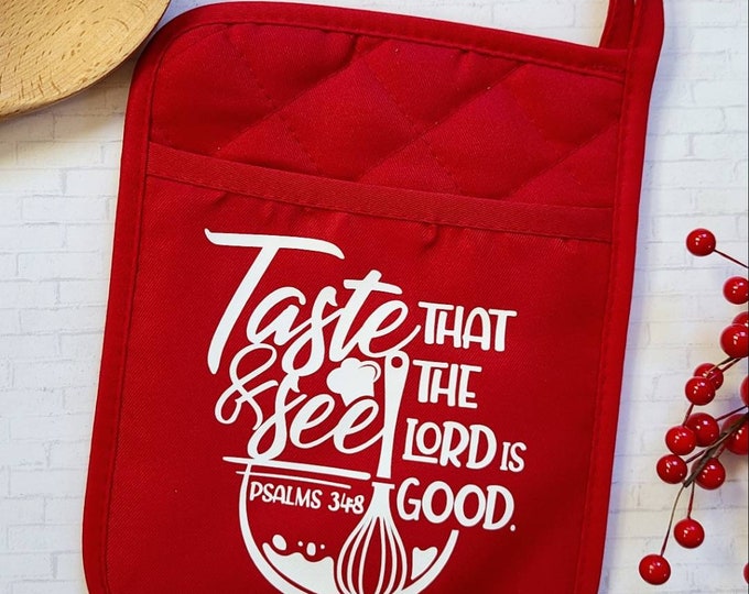 Religious Pot Holder / Taste and See That the Lord is Good / Bible ...