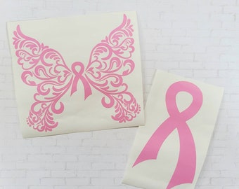 Pink Ribbon Decal | Etsy