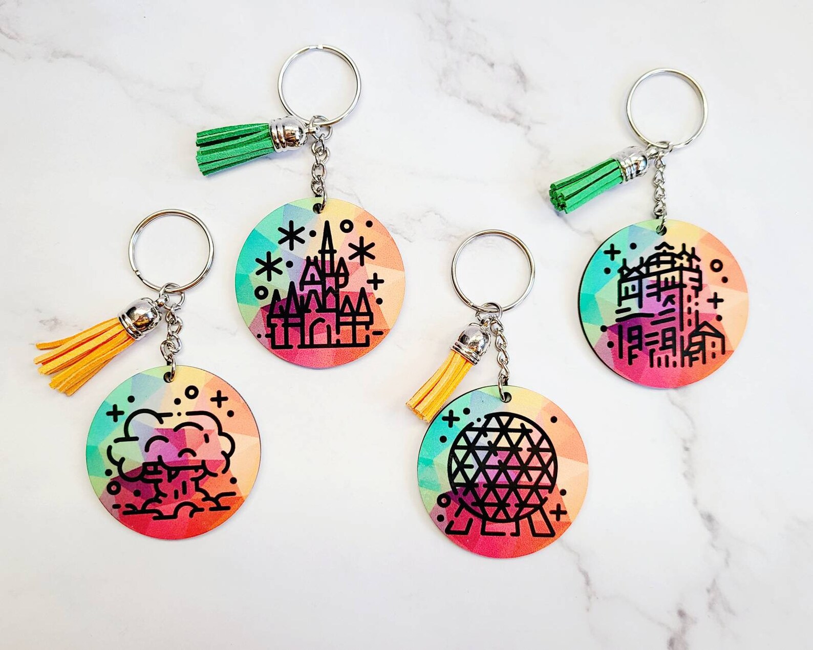 Disney Parks Inspired Keychain / Park Icons / Bag Charm / - Etsy
