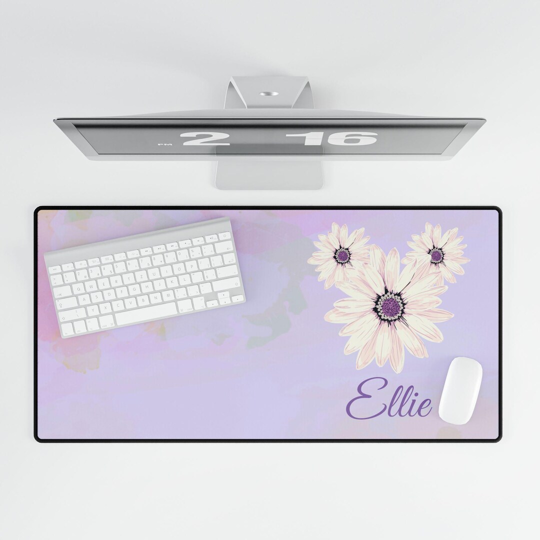 Custom Mickey Floral Desk Mat - Personalized Mouse Pad for Work or Home ...