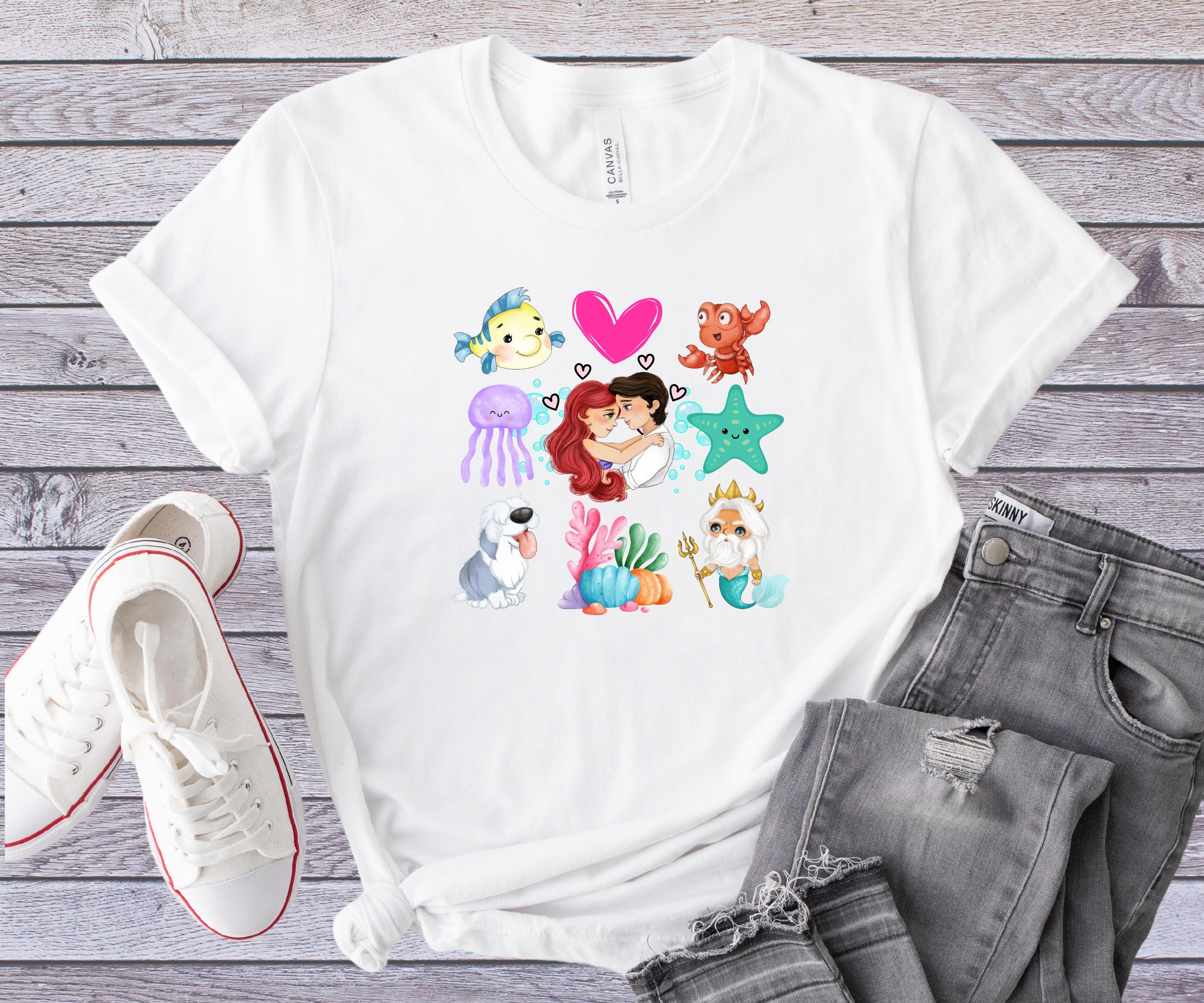 Ariel and Eric Little Mermaid T Shirt for Her / Disney Couples Adult ...