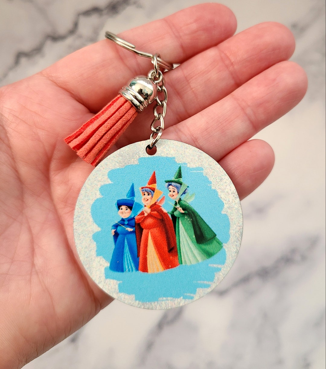 Sleeping Beauty Keychain / Three Fairies Charm / Flora, Fauna ...