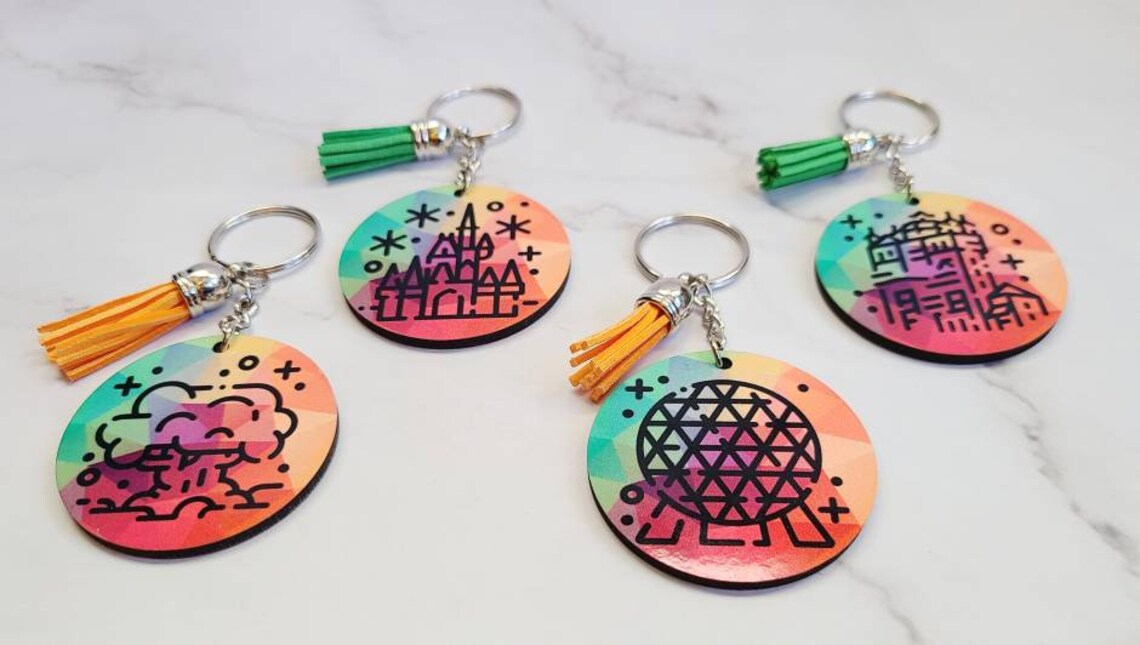 Disney Parks Inspired Keychain / Park Icons / Bag Charm / - Etsy