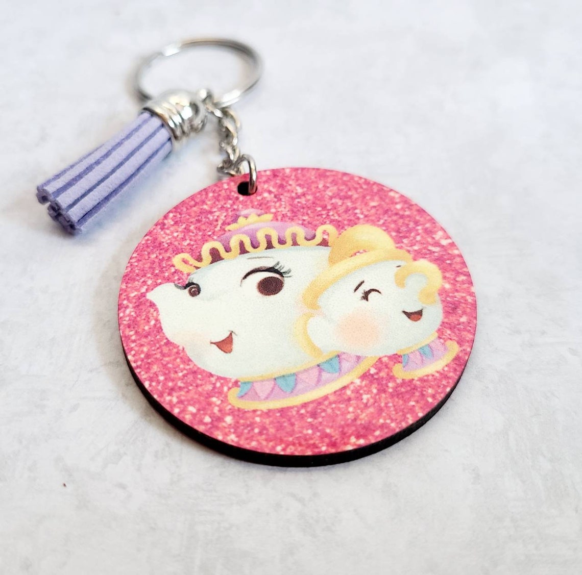 Mrs Potts Keychain / Disney Inspired Keychain / Beauty and the Beast ...