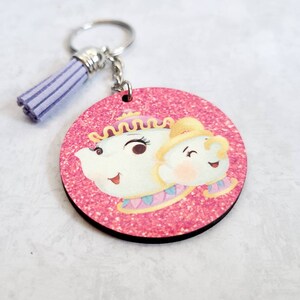 Mrs Potts Keychain / Disney Inspired Keychain / Beauty and the Beast ...