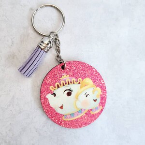 Mrs Potts Keychain / Disney Inspired Keychain / Beauty and the Beast ...