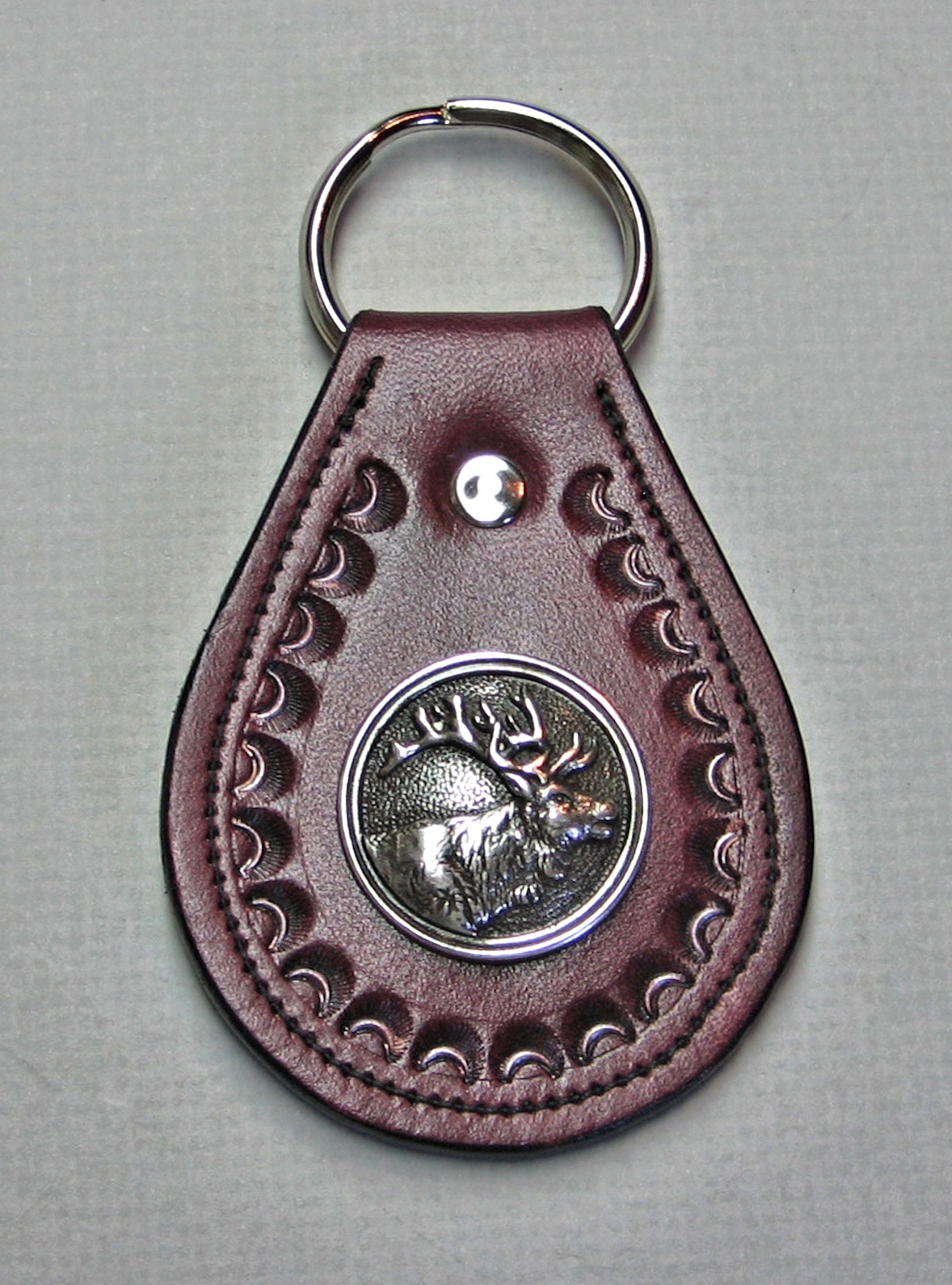 Elk Concho Leather Key Fob - Etsy