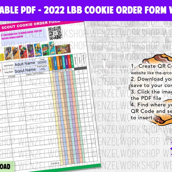Girl Scout Cookie Order Form - Etsy