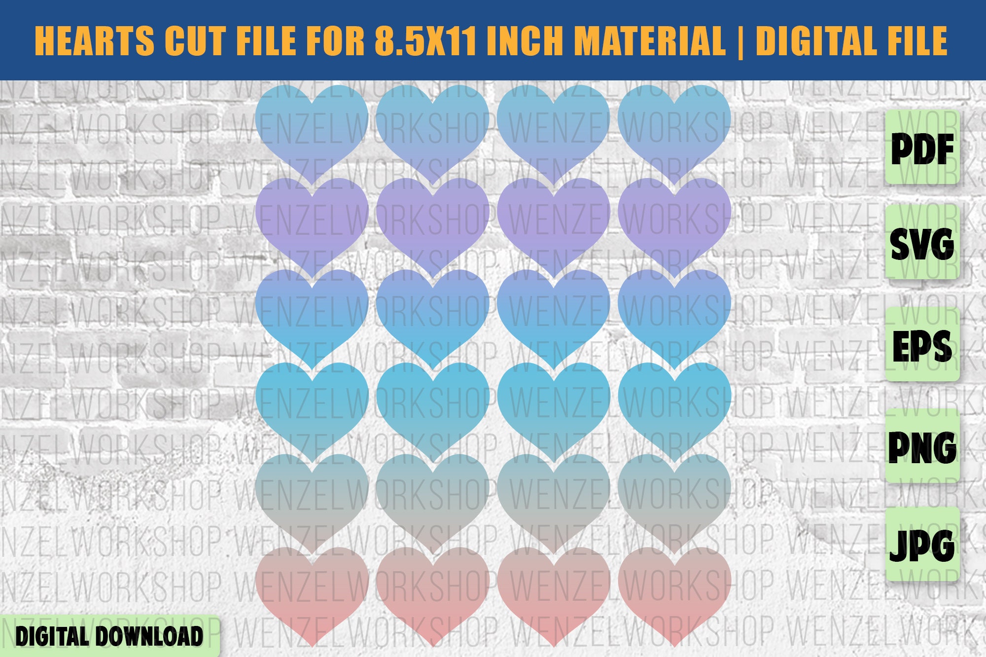 Heart Cut File Template for 8.5x11 Paper or Vinyl | Aworldofhearts ...