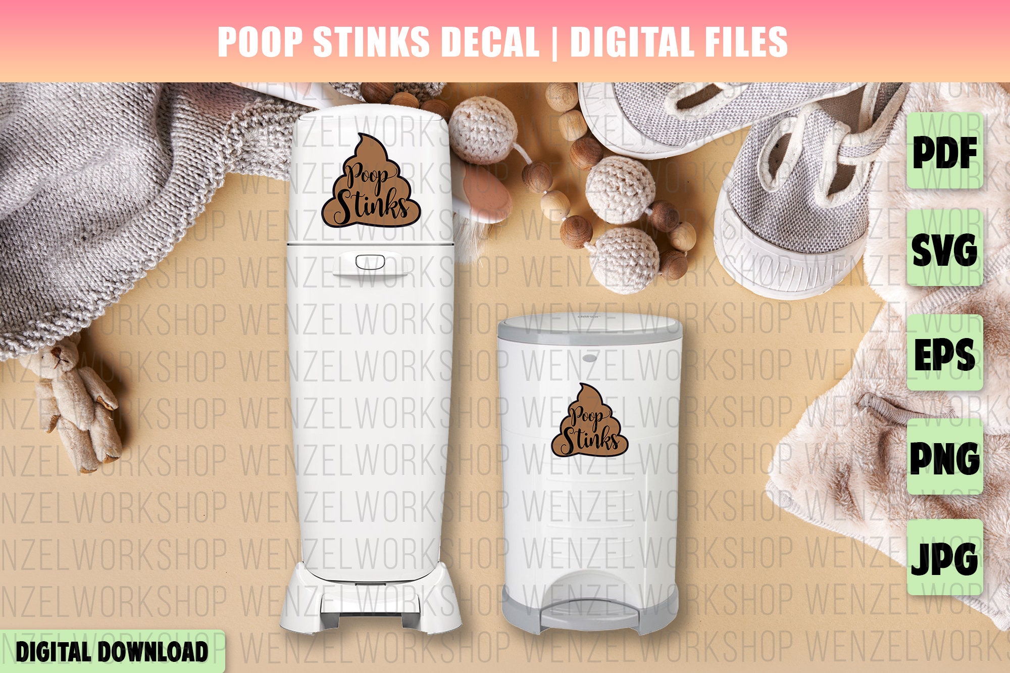 Poop Stinks Sticker Design | Digital Download | SVG | Use for Baby ...