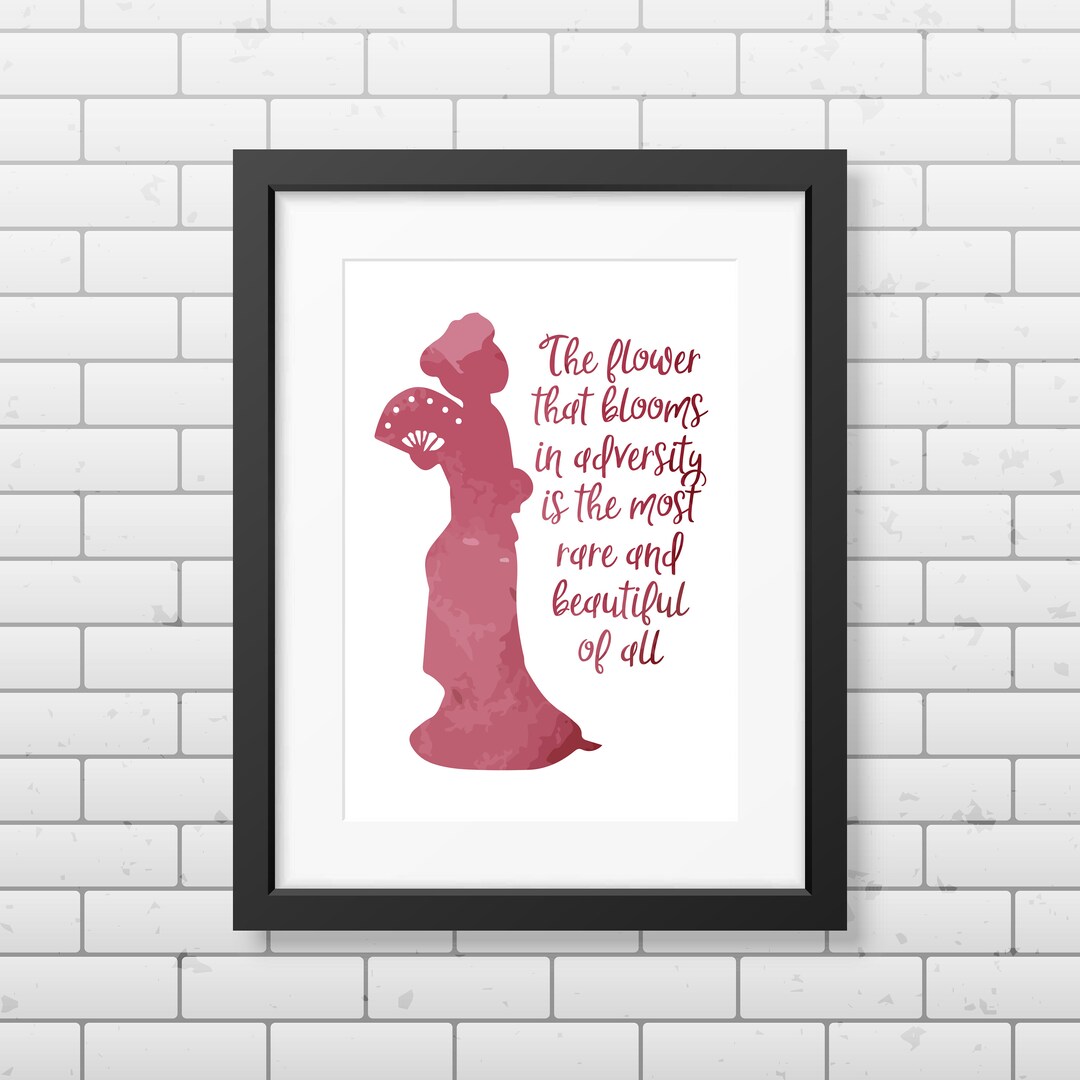 Princess Mulan Beauty Flower Quote Inspirational Art Prints A4 DIGITAL ...