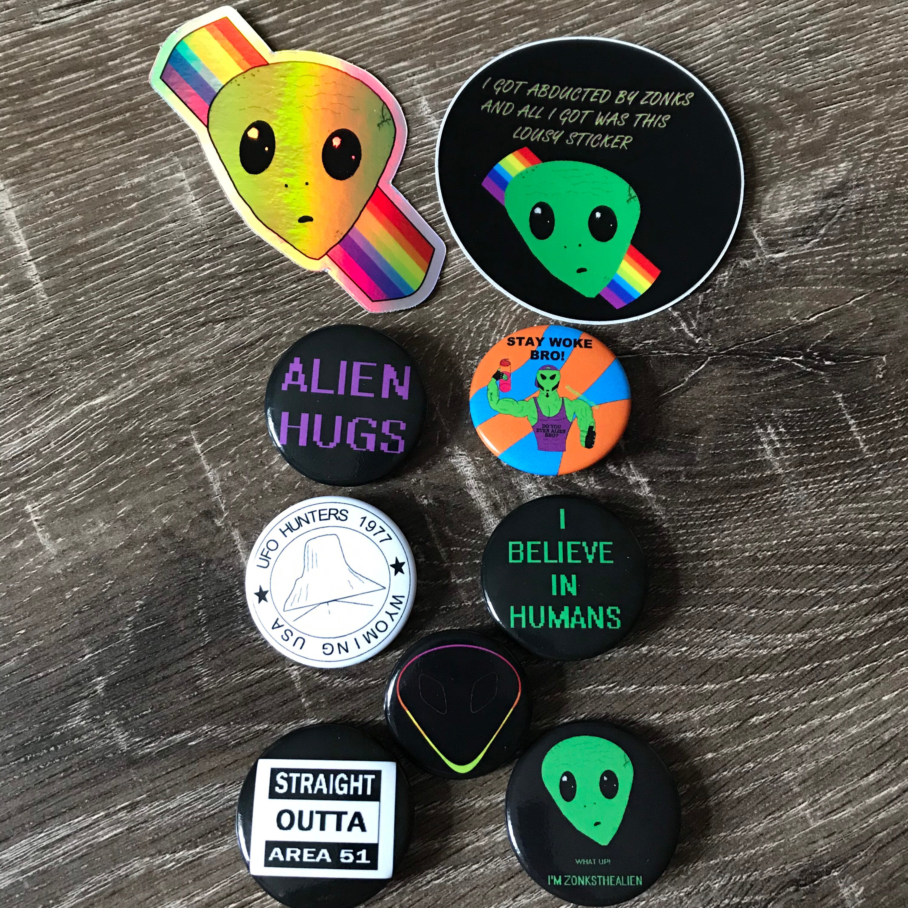 Alien Badges and Stickers - Etsy
