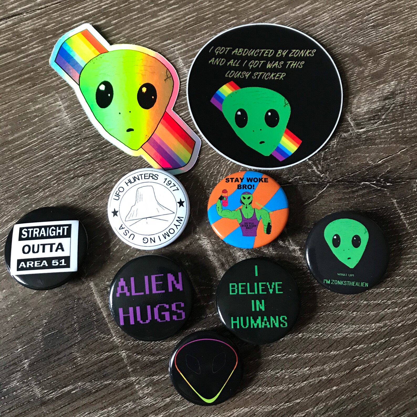 Alien Badges and Stickers - Etsy
