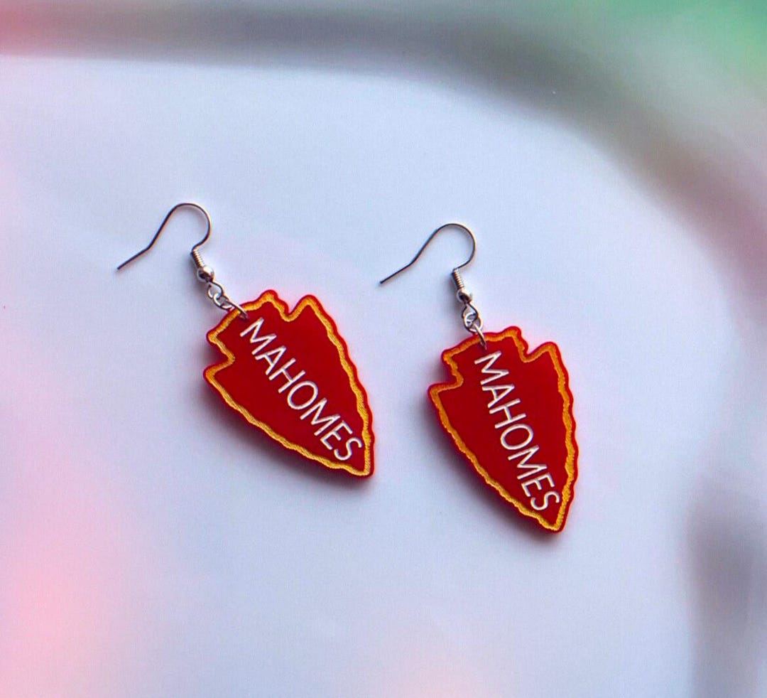 Patrick Mahomes, Kansas City Chiefs, Hand Painted Acrylic Earrings - Etsy