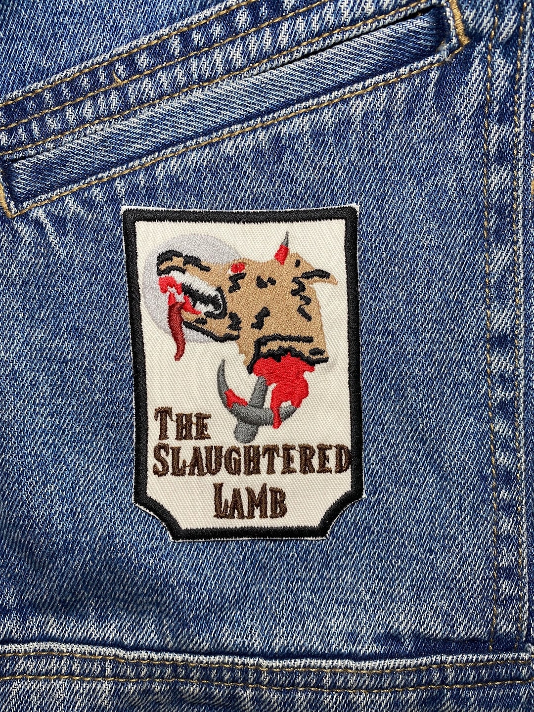 The Slaughtered Lamb Sign Embroidered Patch. Horror Movie Inspired ...