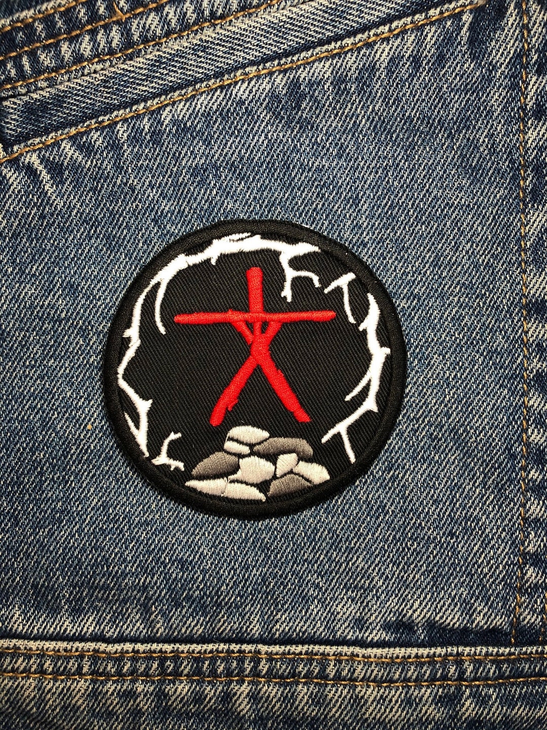 Stickman Embroidered Patch. Horror Movie Inspired Patches. Iron on ...
