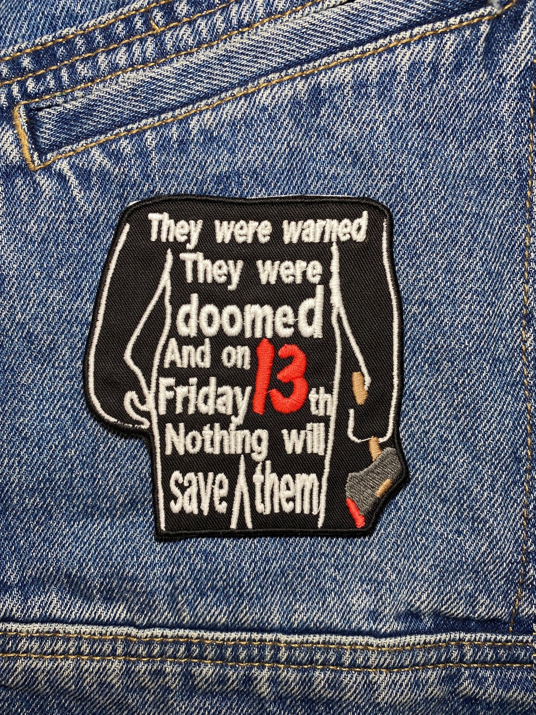 Friday Poster Quote Embroidered Patch. Horror Movie Inspired Patches ...