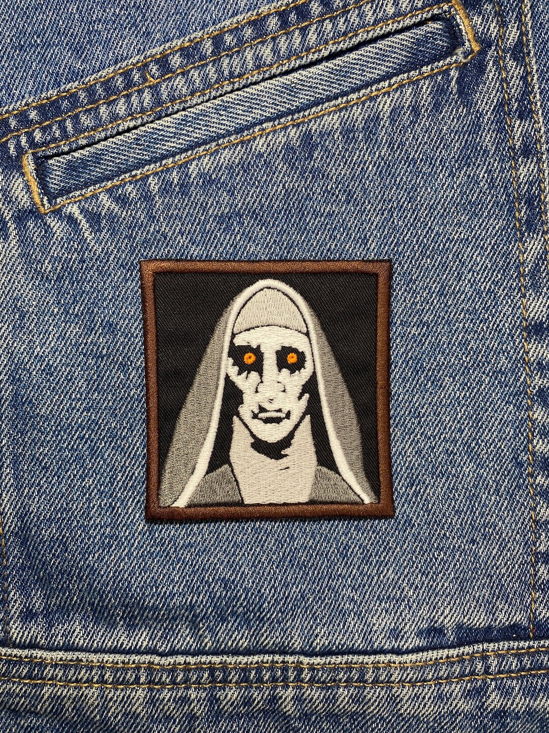 Nun Painting Embroidered Patch. Horror Movie Inspired Patches. Iron on ...