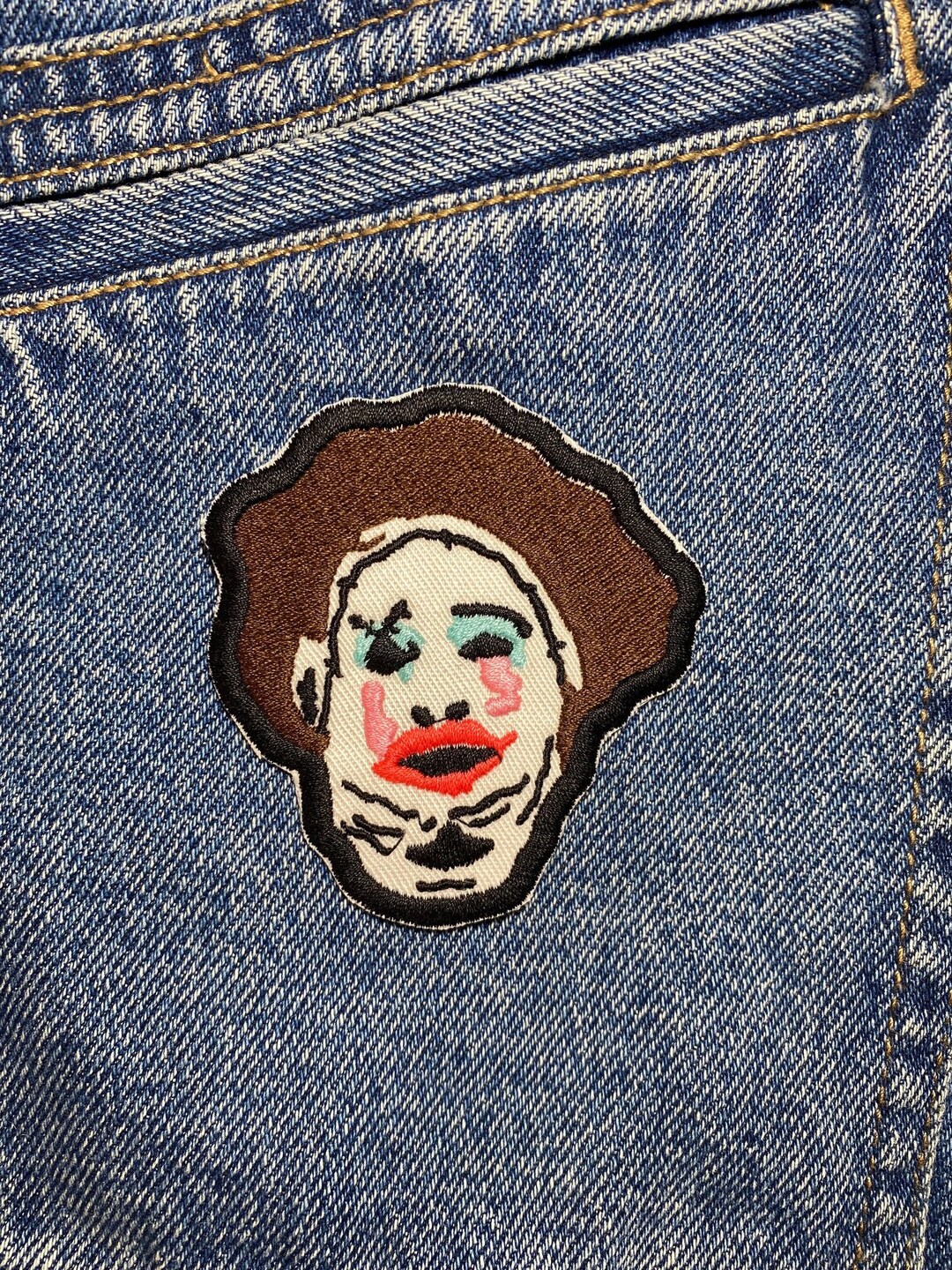 Pretty Skin Stitched Mask Embroidered Patch. Horror Movie Inspired ...