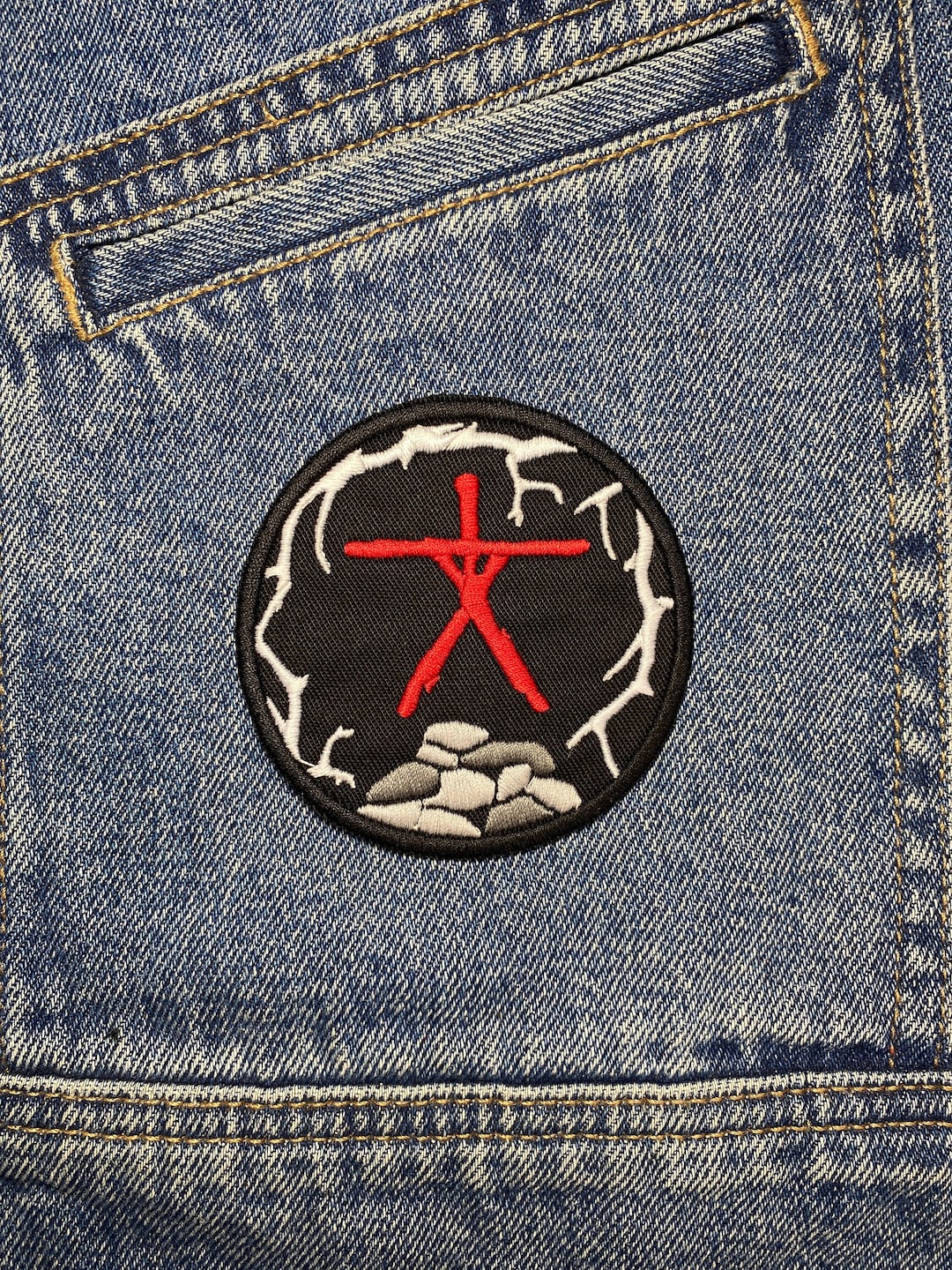 Stickman Embroidered Patch. Horror Movie Inspired Patches. Iron on ...