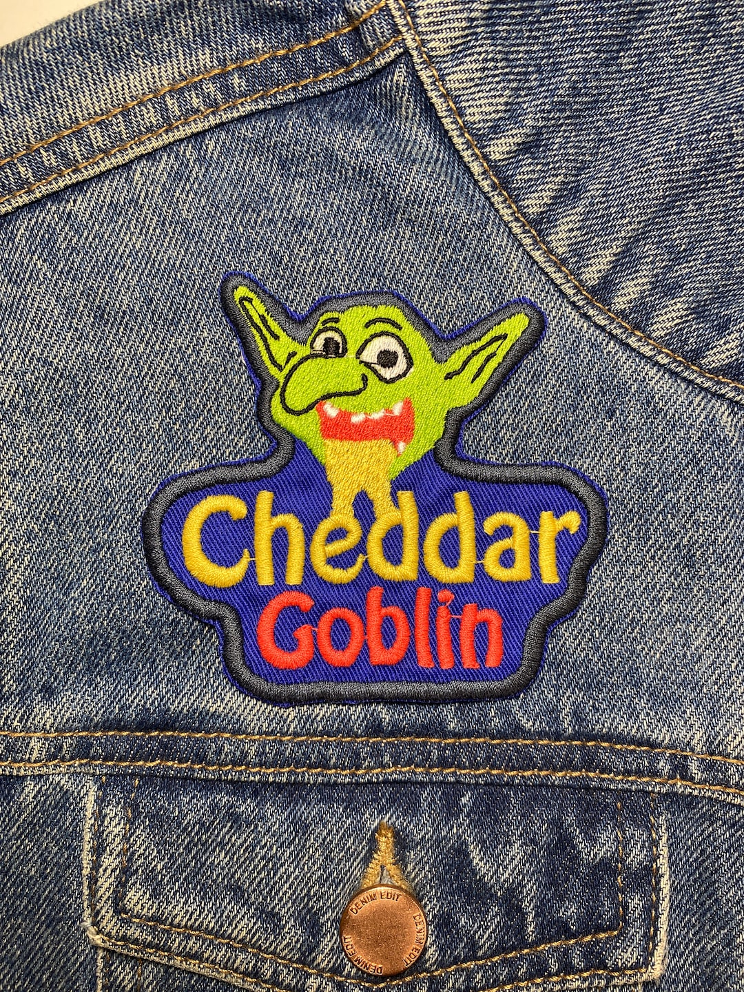 Cheddar Goblin Embroidered Patch. Horror Movie Inspired Patches. Iron ...