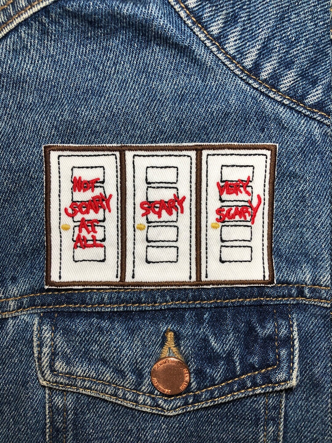 Scary Doors Embroidered Patch. Horror Movie Inspired Patches. Iron on ...